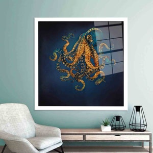 Glass, Glass Wall Decor, Mural Art, Octopus, Animal Glass, Luxury ...