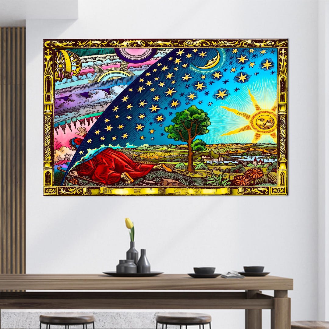Flammarion Gravure Canvas Print: Cosmos Decor, Modern Poster - Etsy