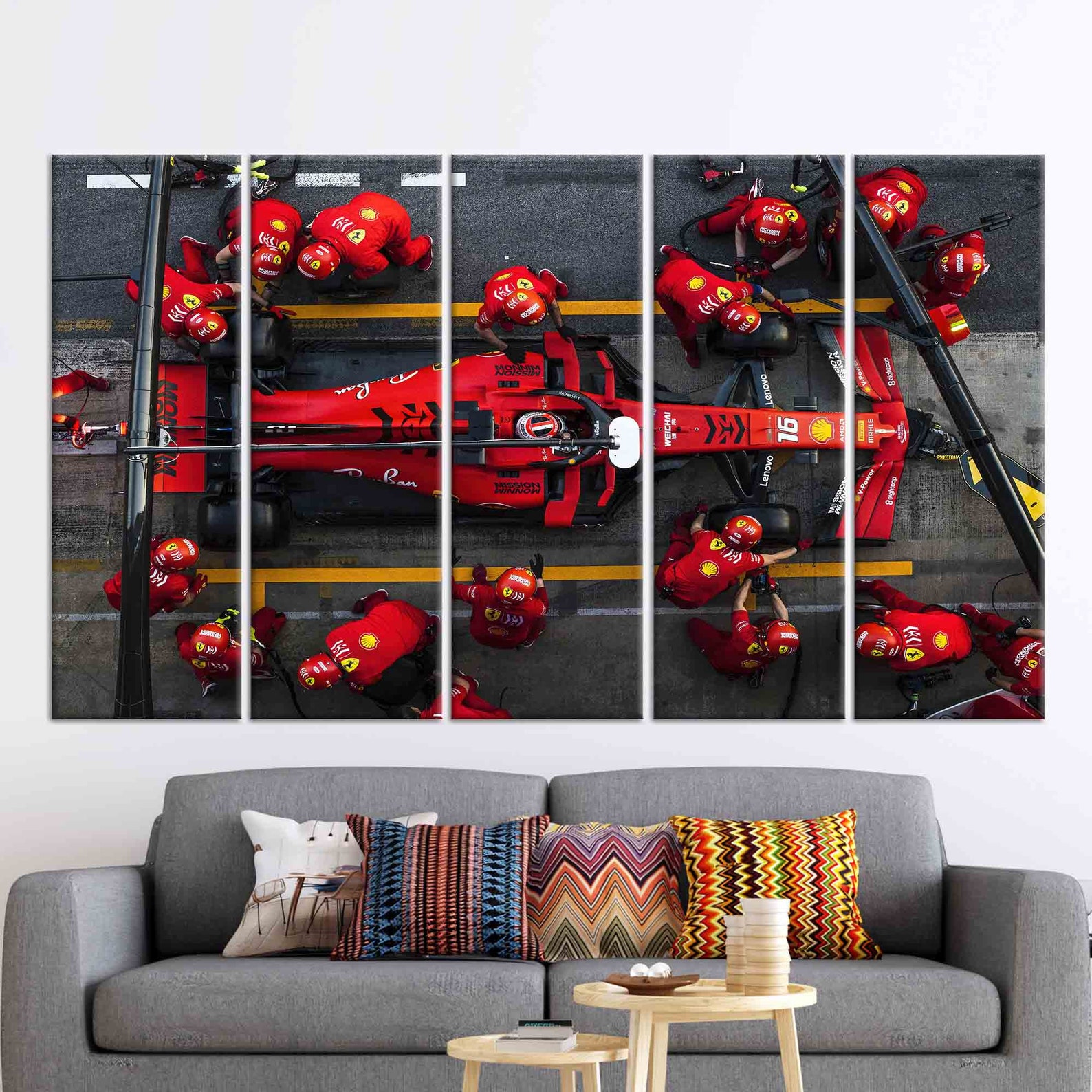 Charles Leclerc Ferrari F1 Pit Stop Canvas Art: Formula One Wall Decor ...