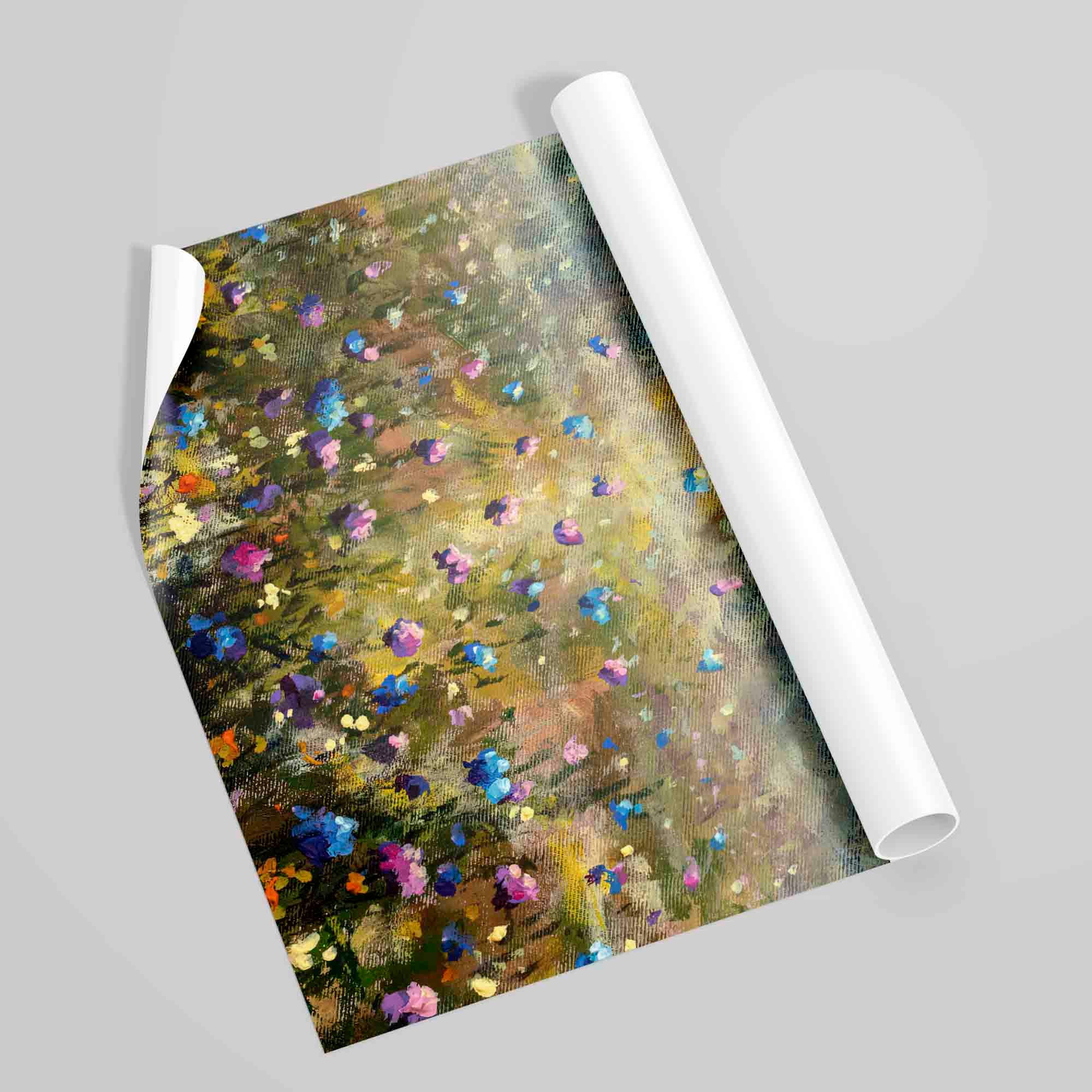 Wildflower Field Peel and Stick Wallpaper: Nature Landscape Wall Poster ...