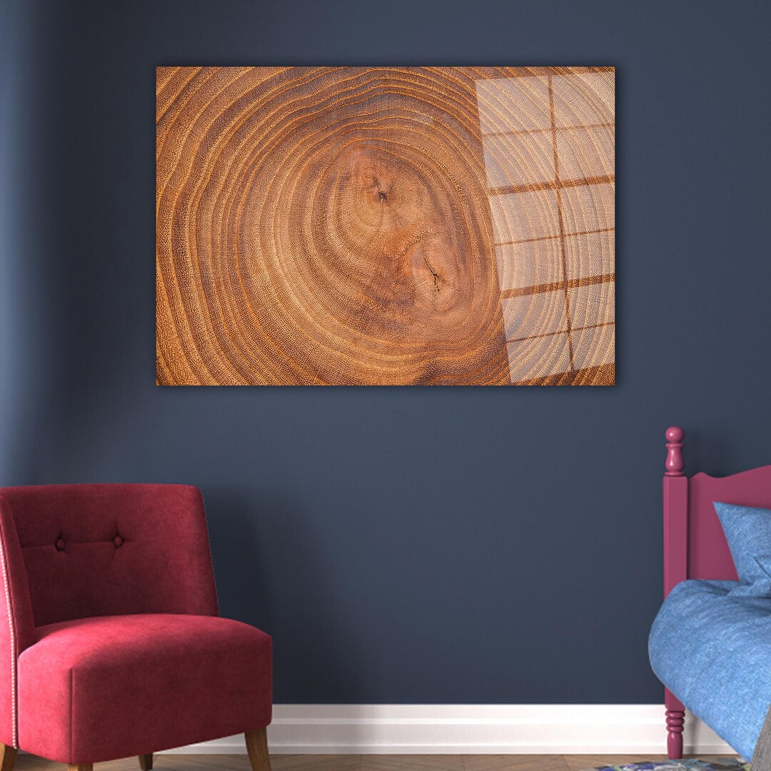 Tempered Glass Tree Trunk Wall Art: Modern Wood Decor - Etsy