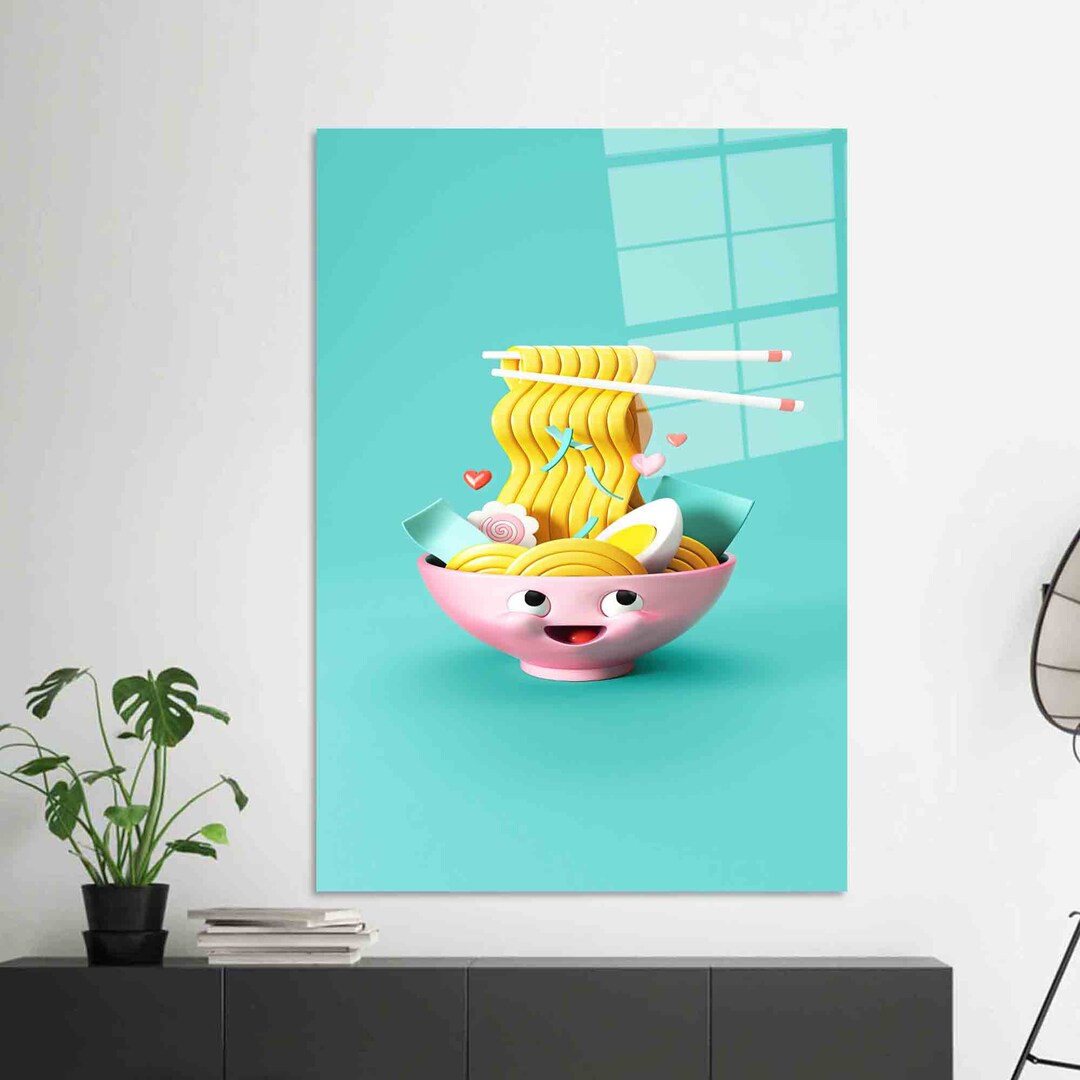 Ramen Noodle Glass Wall Art: Modern Kitchen Decor - Etsy