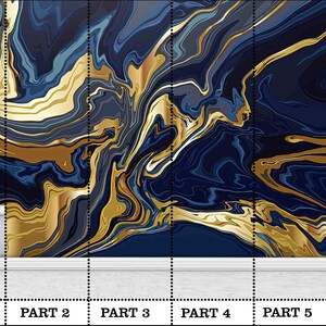 Navy Blue Wall Mural,paper Wall Artwall Paper Peel and Stick,modern ...