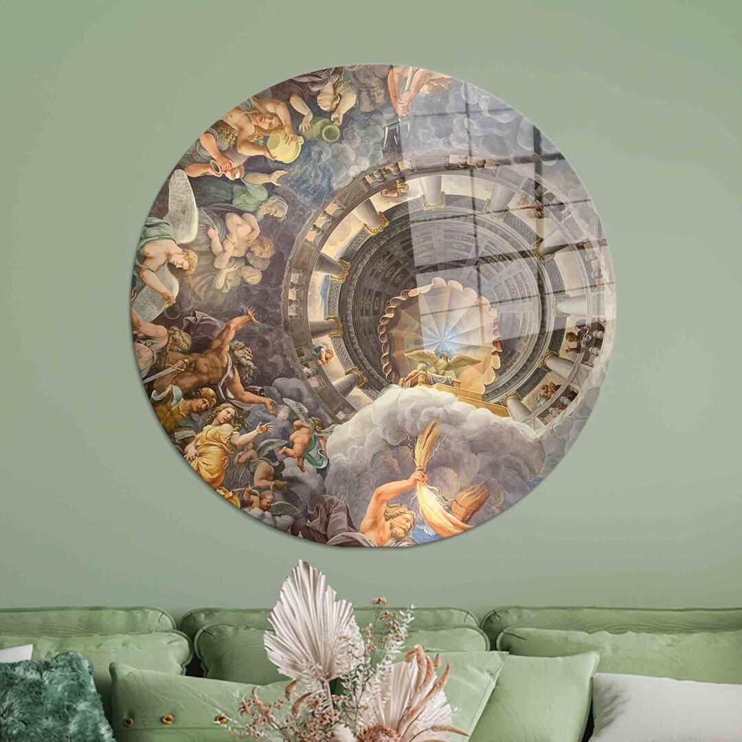 Large Glass Wall Art,glass Art,famous Glass Art,giulio Romano Painting ...