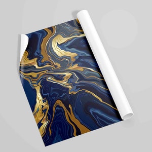 Navy Blue Wall Mural,paper Wall Artwall Paper Peel and Stick,modern ...