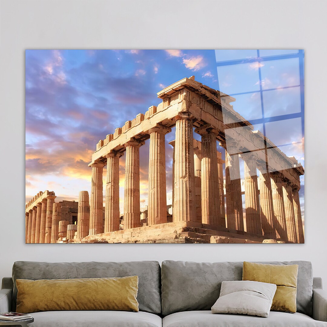 Glass Wall Art Modern,glass Wall Decor,acropolis of Athens,parthenon ...