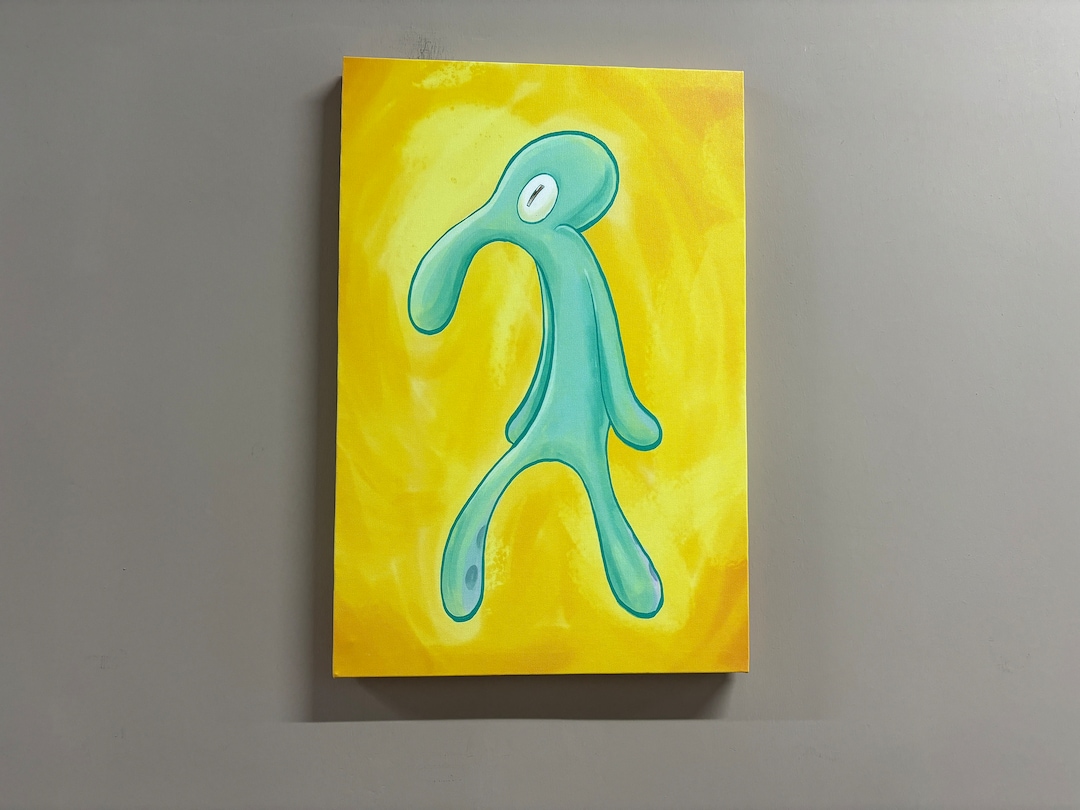 3D Wall Art, Wall Art Canvas, 3D Canvas, Squidward Painting Print ...