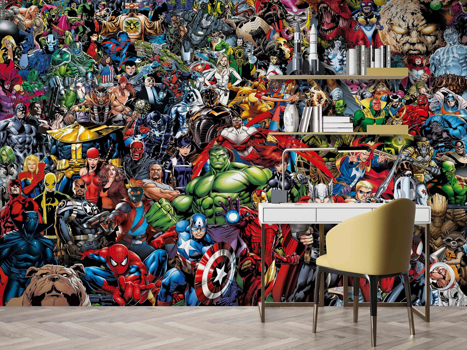 Kids Room Wall Art,marvel Heroes,marvel Mural,modern Wall Paper,bright ...
