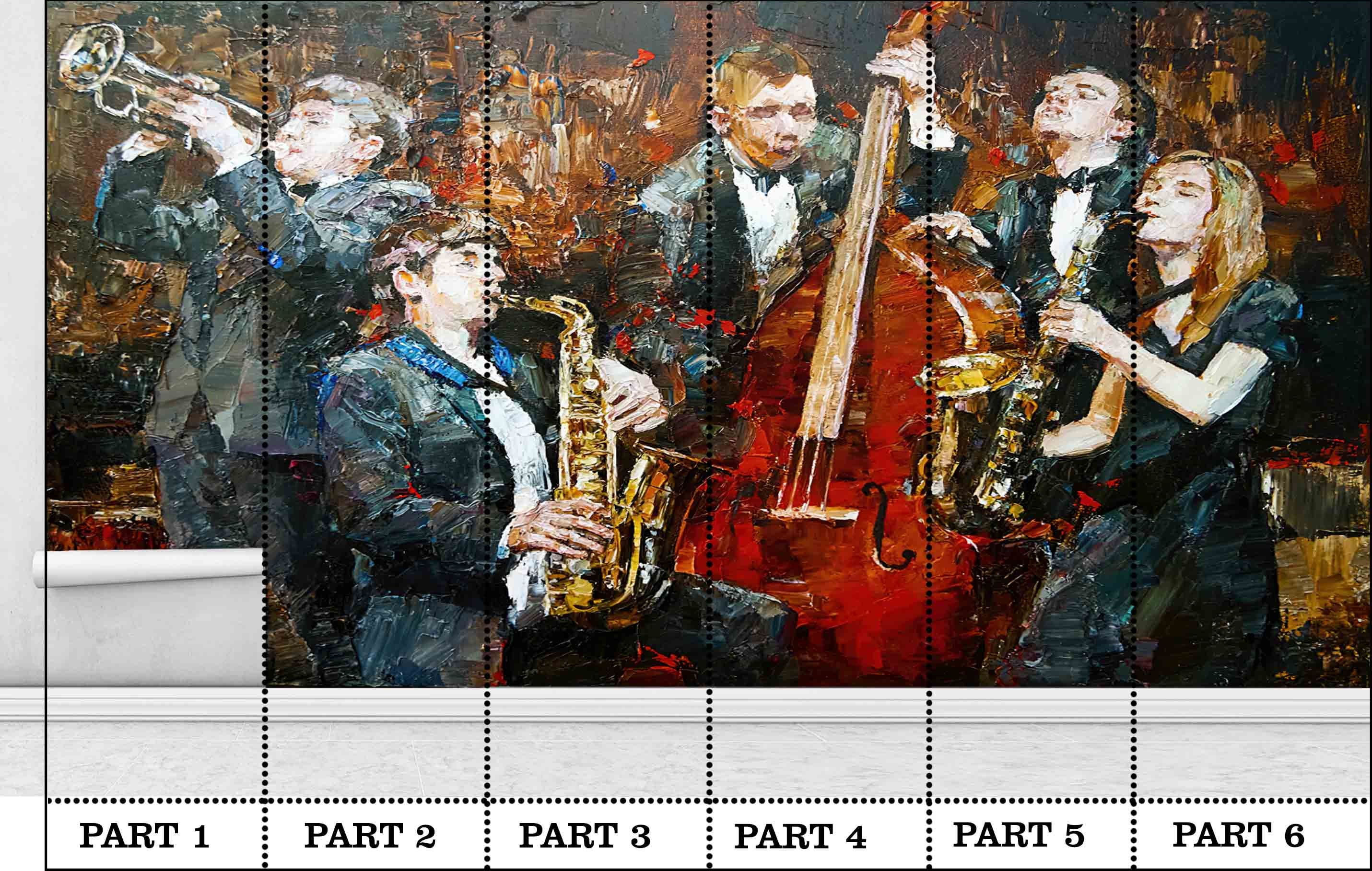 Jazz Band Wallpaper Mural: Music Room Decor, Peel and Stick - Etsy