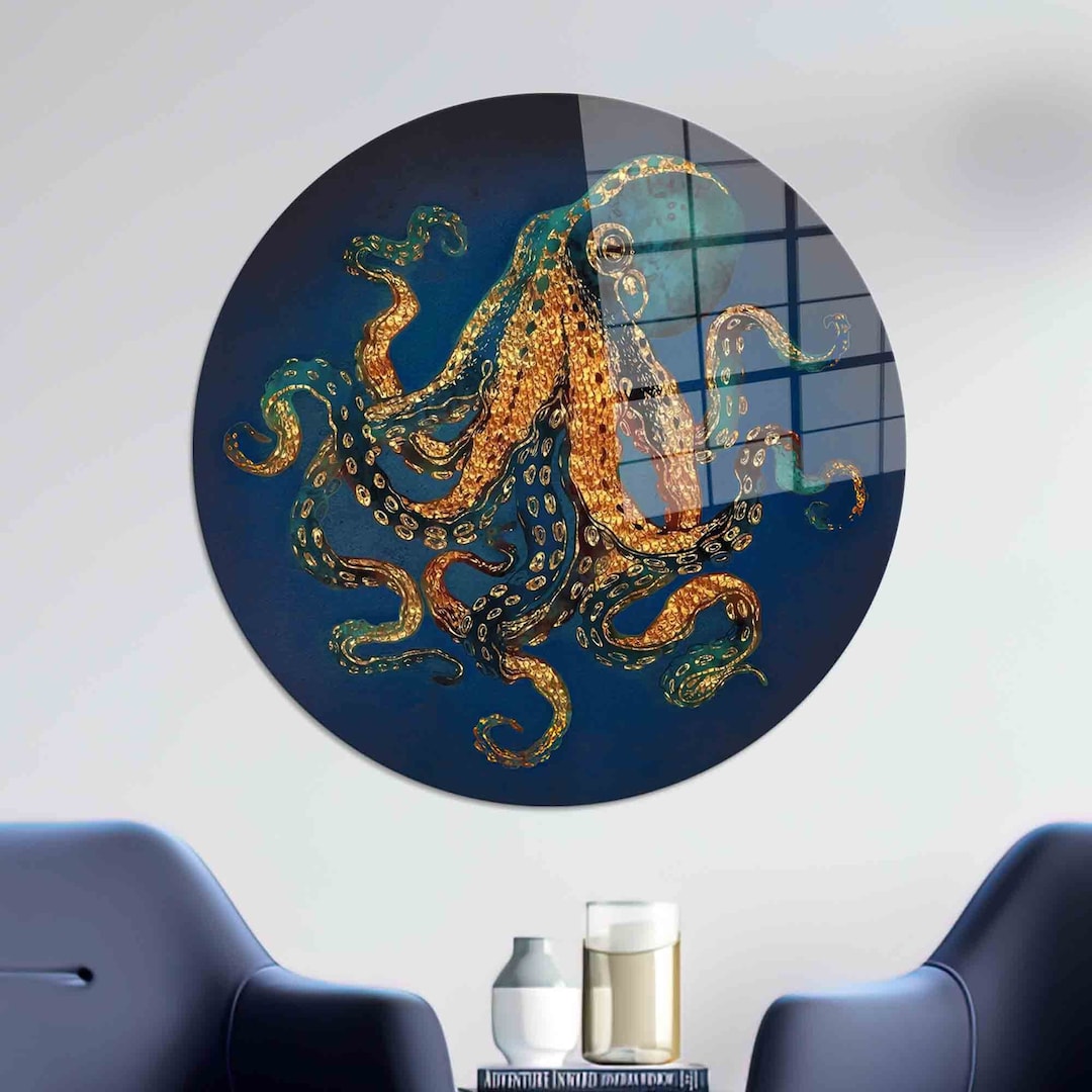 Glass, Glass Wall Decor, Mural Art, Octopus, Animal Glass, Luxury ...