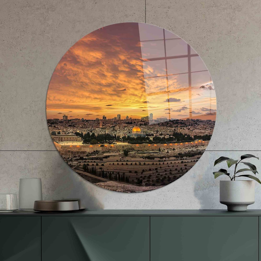 Glass, Large Glass Wall Art, Jerusalem Glass Wall Art, Glass Printing ...