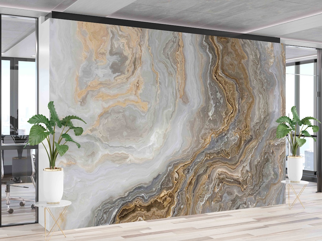 Beige and Brown Marble,wall Paper Peel and Stick,custom Wall Paper ...