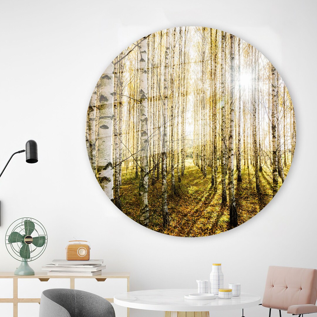 Birch Forest Glass Wall Art: 3D Tree Landscape Decor - Etsy