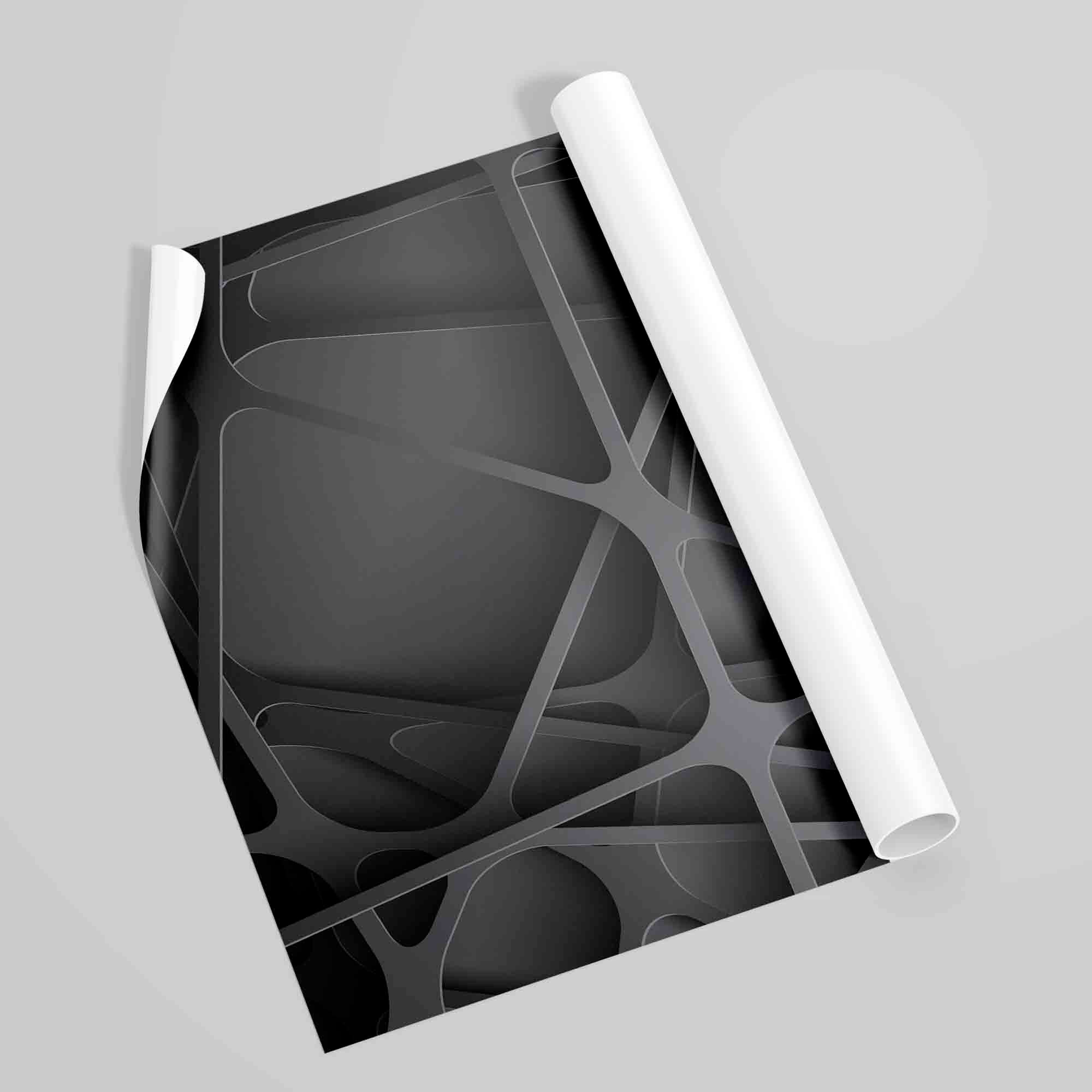 Abstract Black Metallic Effect Wallpaper: Custom Wall Print - Etsy