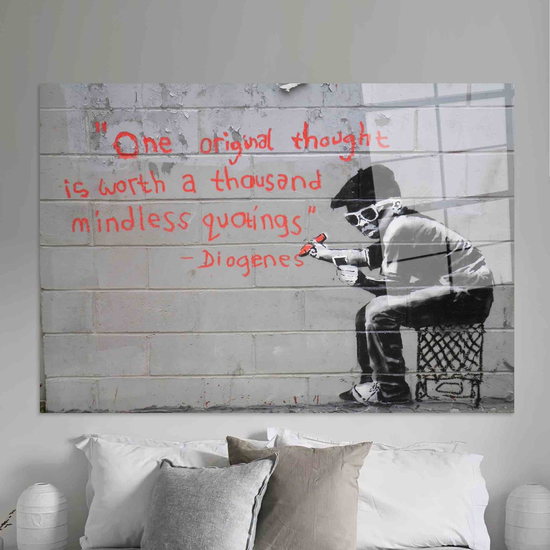 Banksy Wall Decor Original Thought Wall Art Graffiti Wall - Etsy