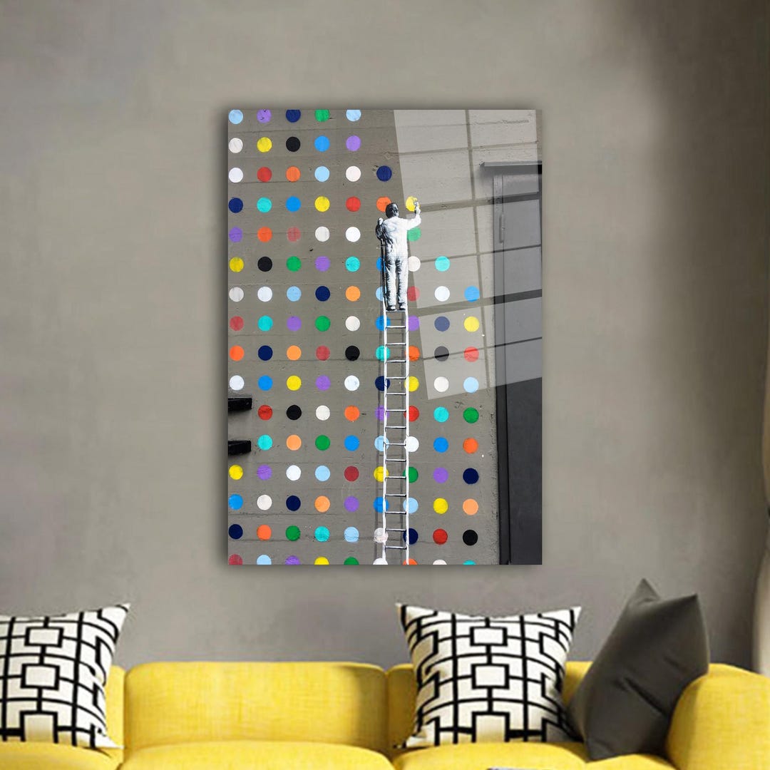 Banksy Colorful Dot Painter Wall Decor, Banksy Colorful Dots Wall ...