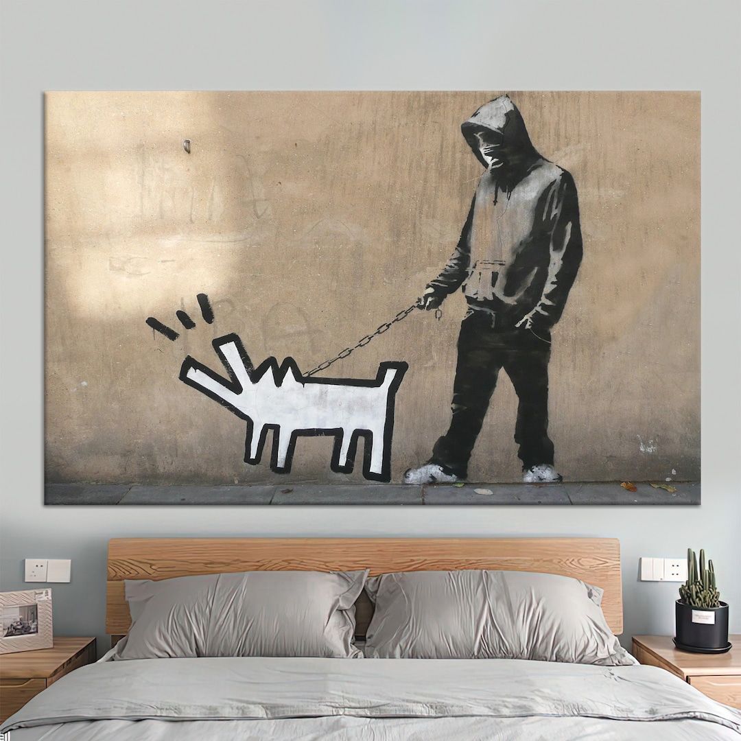 Banksy Barking Dog Canvas Art: Living Room Wall Decor - Etsy