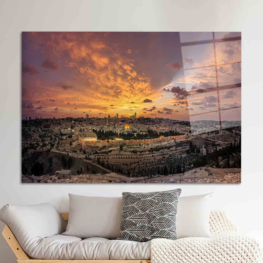 Glass Large Glass Wall Art Jerusalem Glass Wall Art Glass - Etsy
