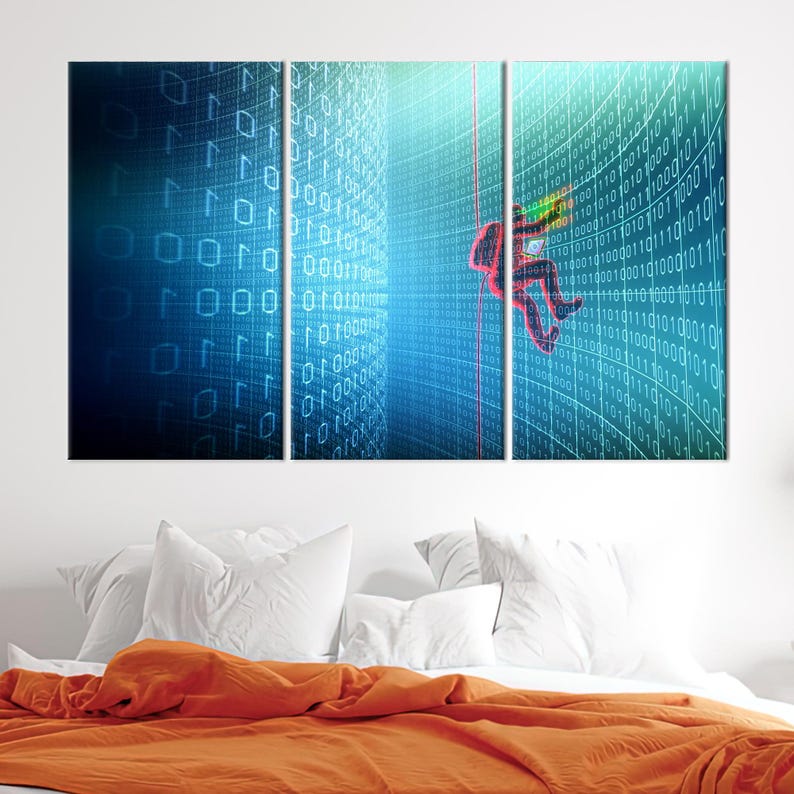 Binary Code Canvas Print: Modern Hacker Wall Art - Etsy