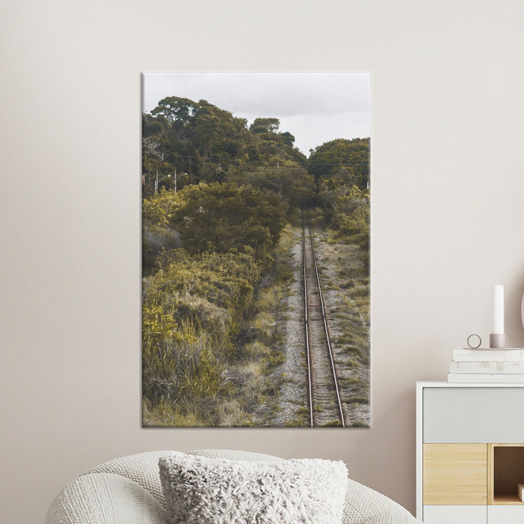 Canvas, 3D Wall Art, Canvas Decor, View Poster, Train Track Wall Decor ...