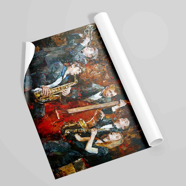 Jazz Band Wallpaper Mural: Music Room Decor, Peel and Stick - Etsy