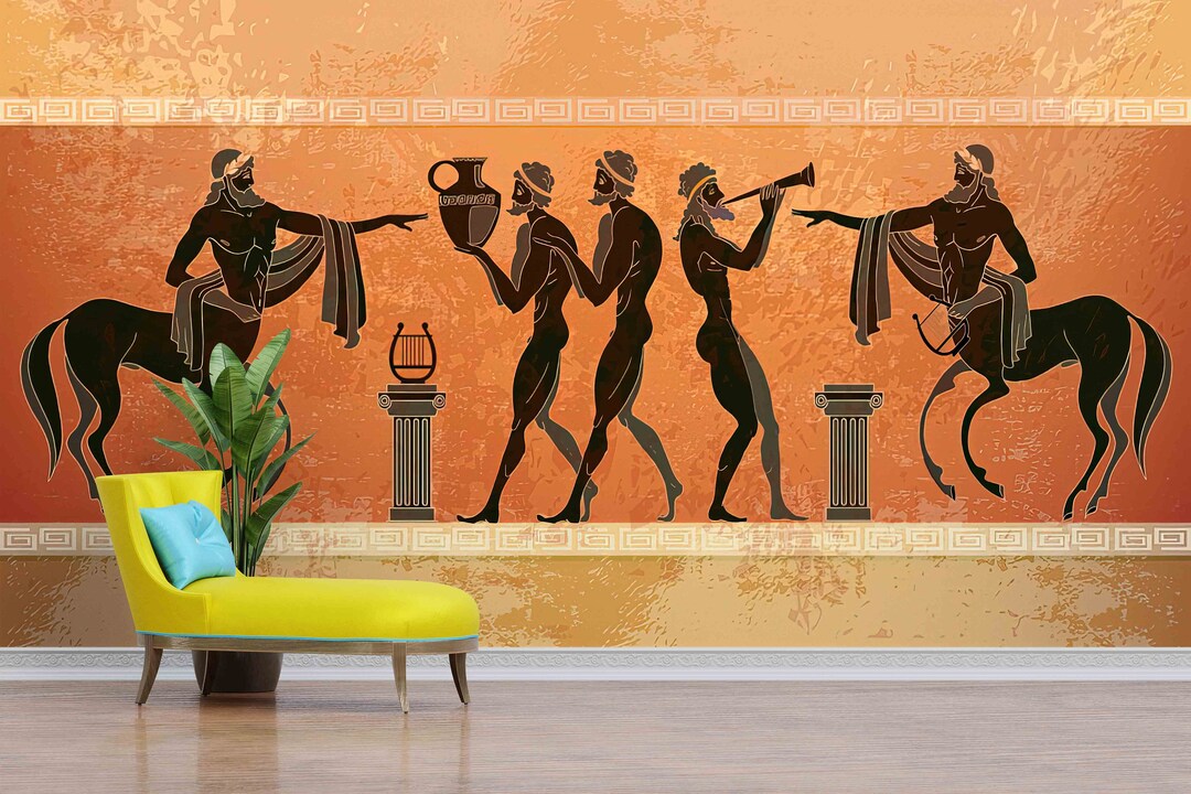 Centaur Wallpaper: Abstract Greek Frieze Wall Decor, Peel & Stick - Etsy