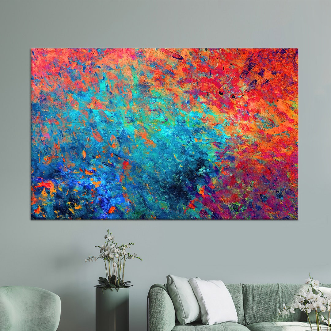 Wall Art, Canvas Wall Art, Canvas Print, Abstract Colorful Canvas Gift ...