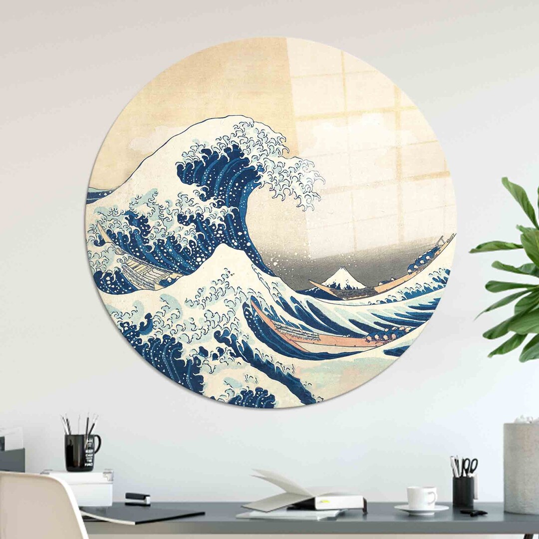 Glass, Glass Wall Art, Glass Printing, Hokusai, the Wave off Kanagawa ...
