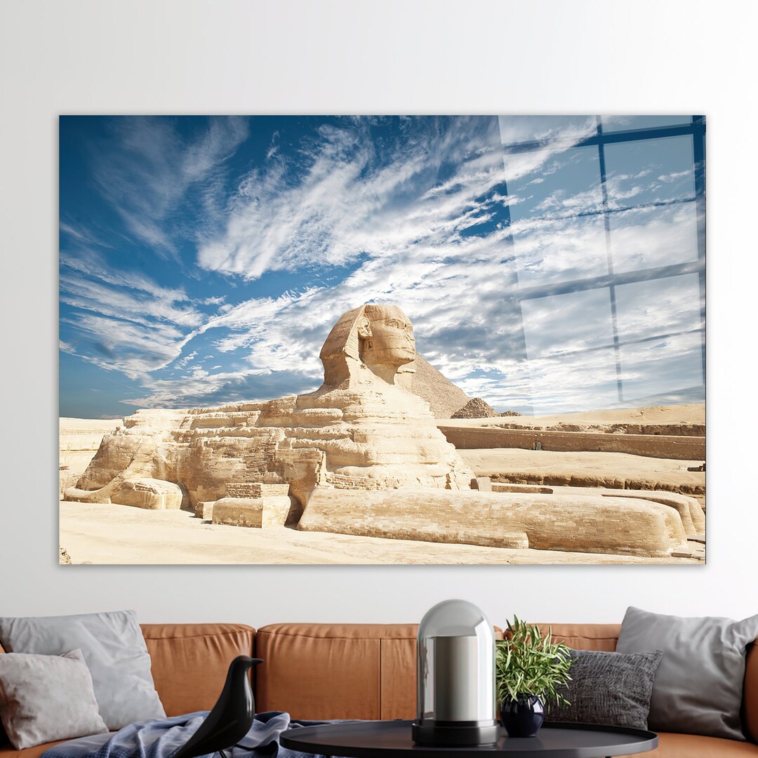 Giza Pyramid Tempered Glass Wall Art: Egyptian Landmark Decor - Etsy