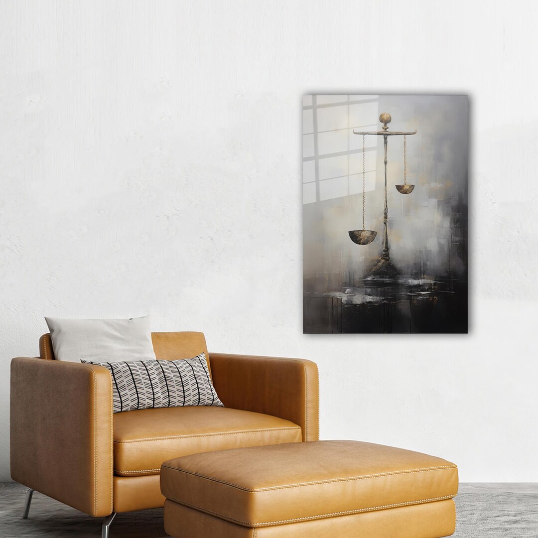 Scale Glass Printing, Unbalanced Scales Wall Decor, Balance Wall Art ...
