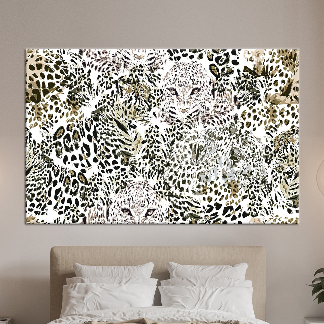 Leopard Print Canvas Wall Art: Safari Animal Decor - Etsy