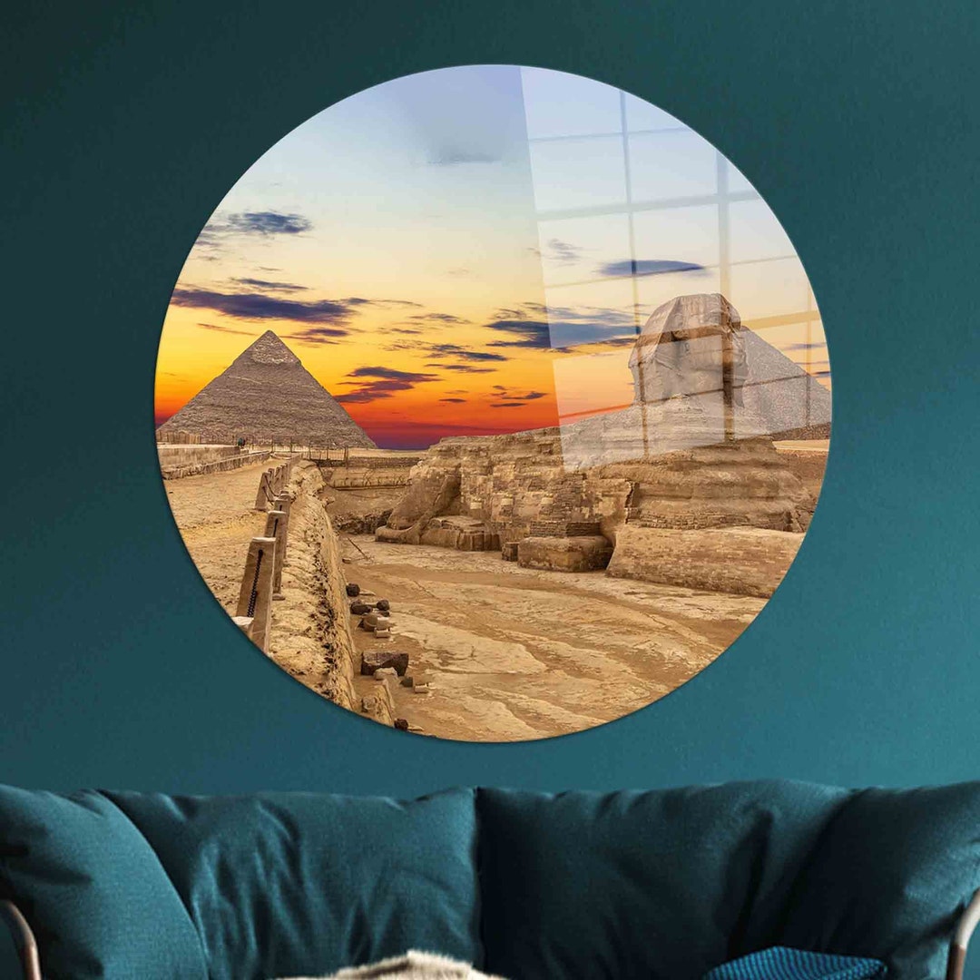 Glass, Mural Art, Wall Decor, Sky Glass Wall Art, Giza Landscape Glass ...