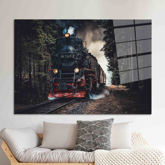 Glass Wall Decor Mural Art Glass Train Railroad Glass - Etsy