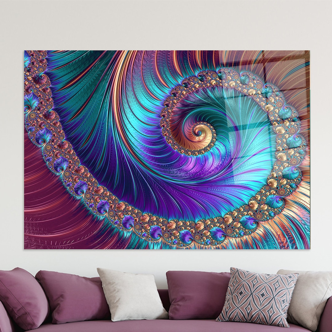 Personalized Glass Art, Canvas Glass Art, Abstract Fractal Patterns and ...