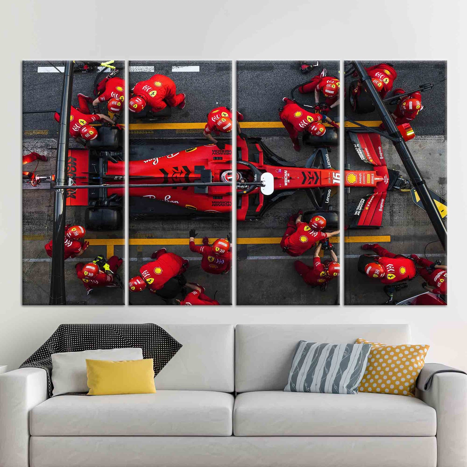 Charles Leclerc Ferrari F1 Pit Stop Canvas Art: Formula One Wall Decor ...