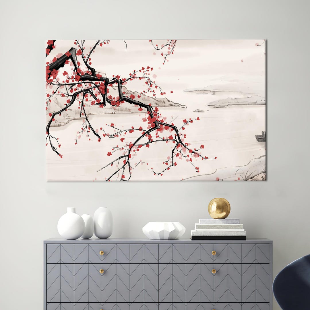 Sakura Bonsai Tree Poster, Tree Canvas, Japanese 3D Canvas ...