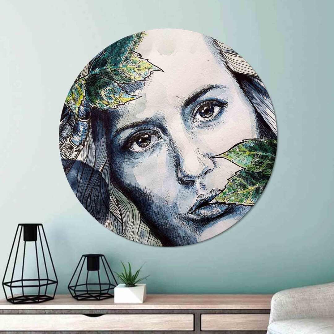 Woman Face Tempered Glass Wall Art: Contemporary Portrait Decor - Etsy