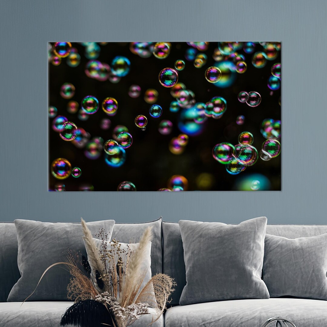 Soap Bubbles Canvas Print: Modern Boho Wall Art - Etsy