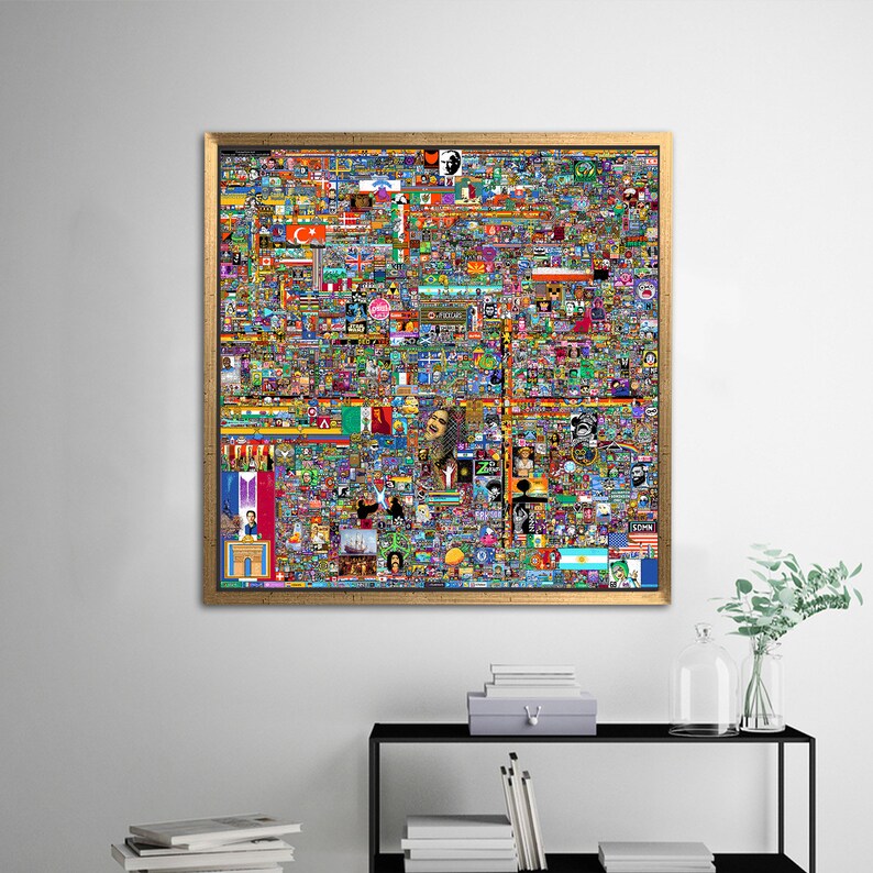 Reddit R/place Canvas Print: Modern Pixel Art Wall Decor - Etsy