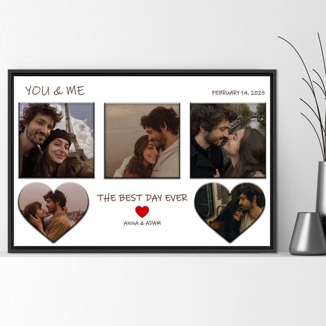 Romantic Couple Photo, Personalized Wall Art, Valentines Day Gift ...