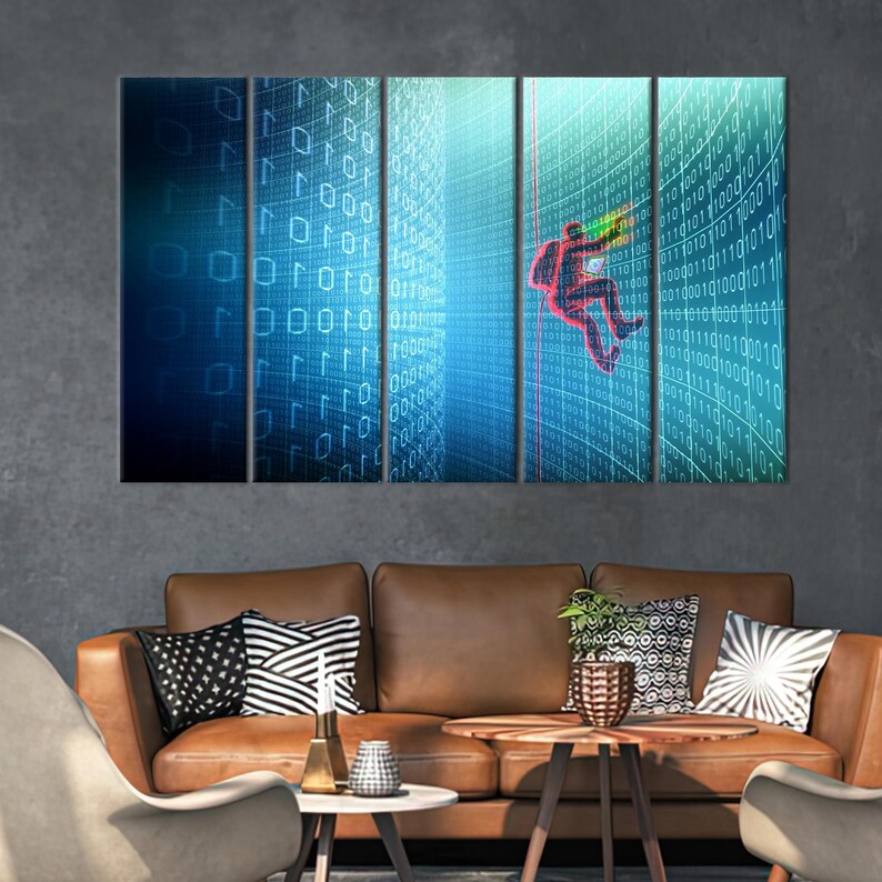Binary Code Canvas Print: Modern Hacker Wall Art - Etsy
