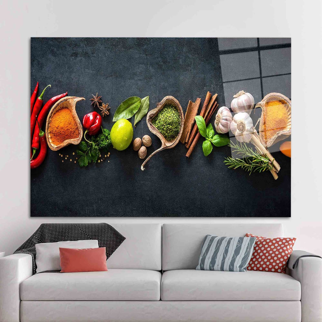 Spices Kitchen Wall Art Wall Art Contemporary Wall Art Modern Wall Art Glass Custom For Art