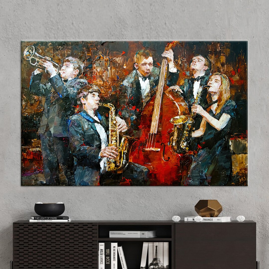 Jazz Band Canvas Art: Abstract Musicians, Modern Home Decor - Etsy