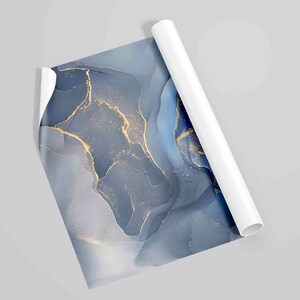 Blue Wall Poster,modern Wall Paper,modern Wall Print,paper Wall ...