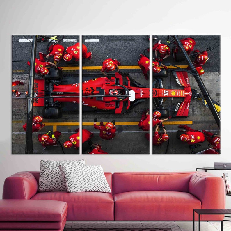 Charles Leclerc Ferrari F1 Pit Stop Canvas Art: Formula One Wall Decor ...