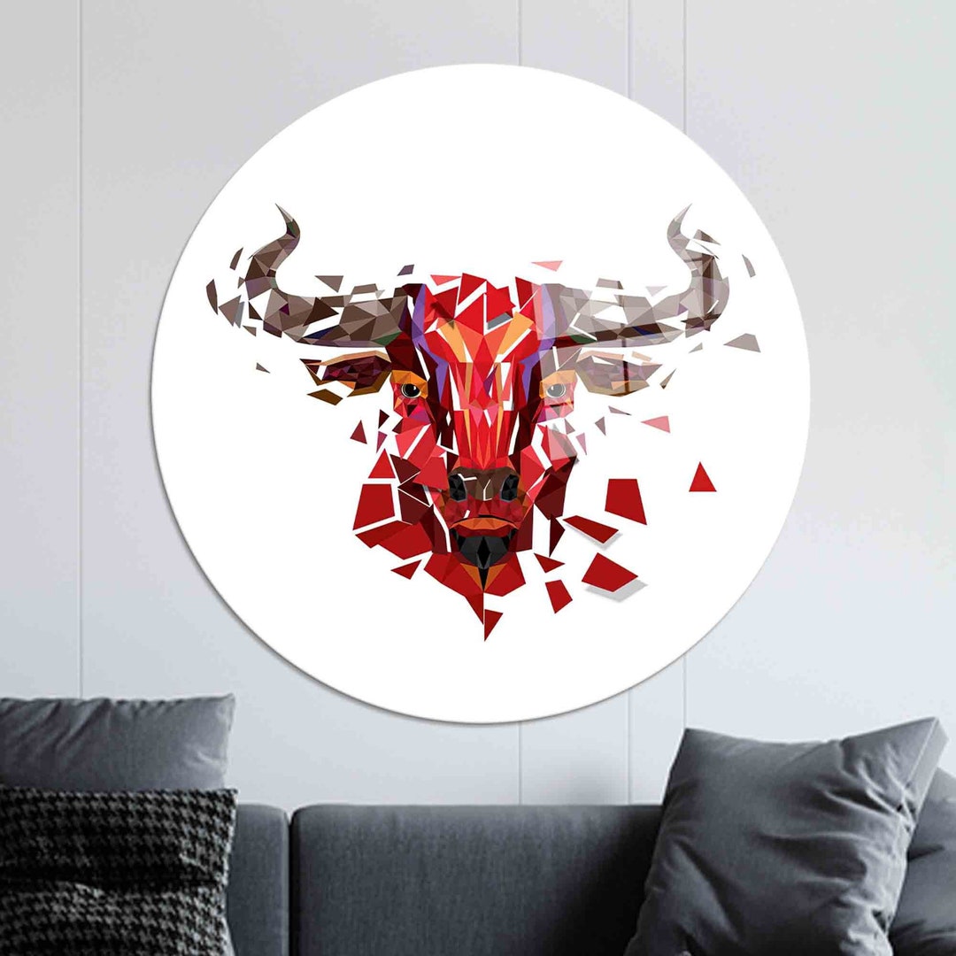 Mural Art, Glass Printing, Glass, Polygon Glass Decor, Red Bull Wall ...