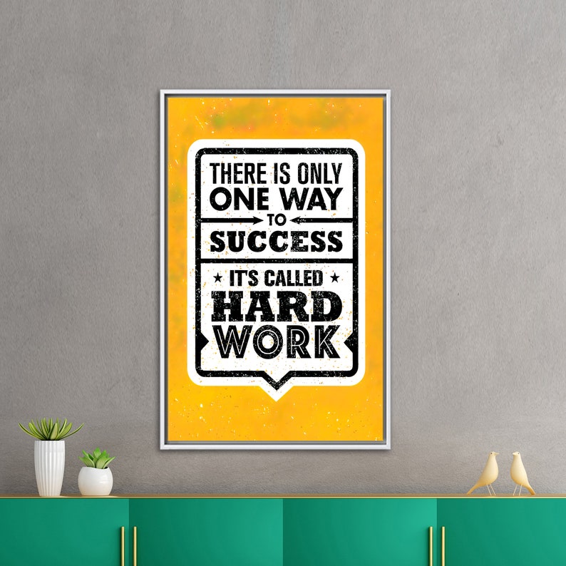 Inspirational Hard Work Canvas Art: Success Quote, Workplace Decor - Etsy