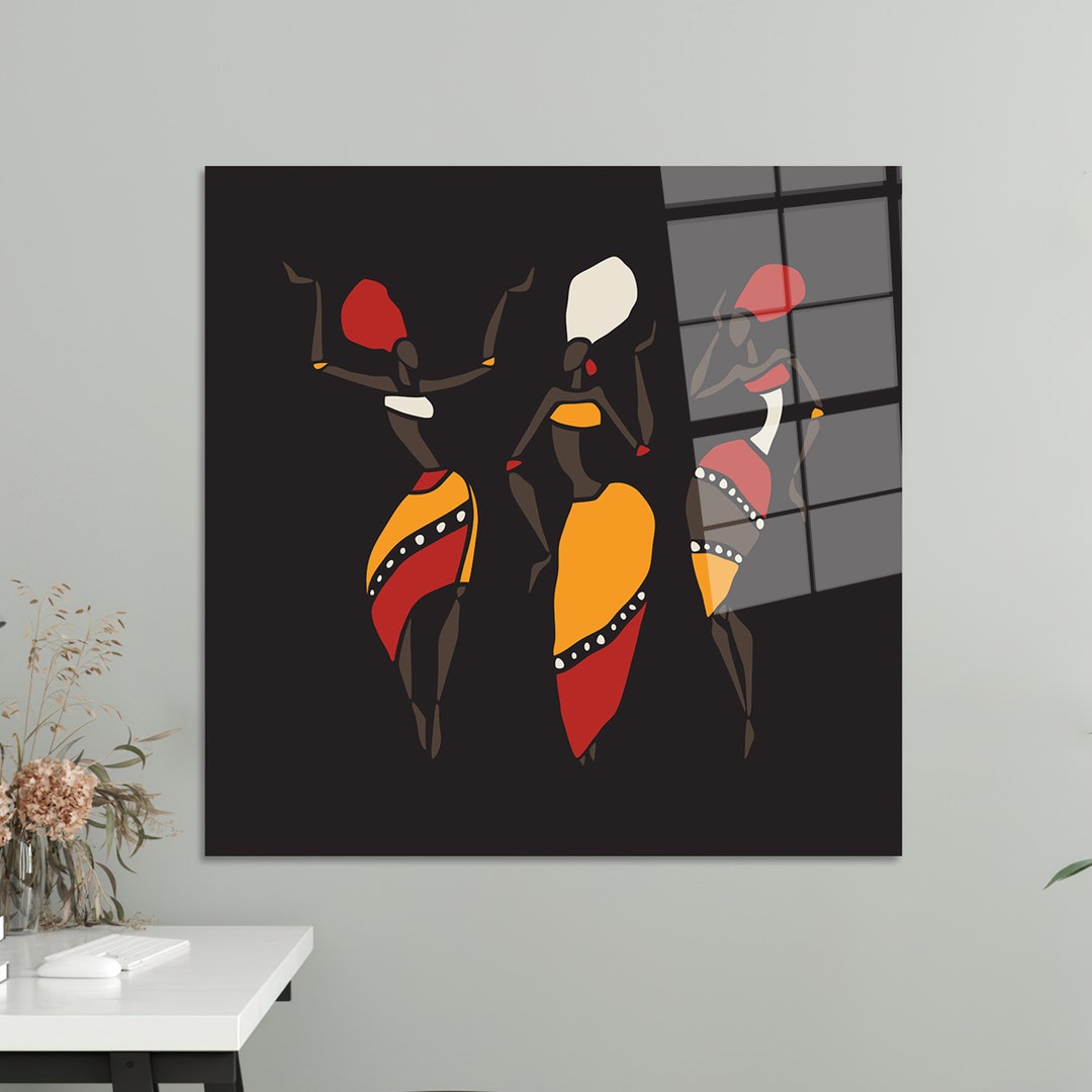 Wall Art, Tempered Glass, Glass Art, African Women Dancing Glass ...