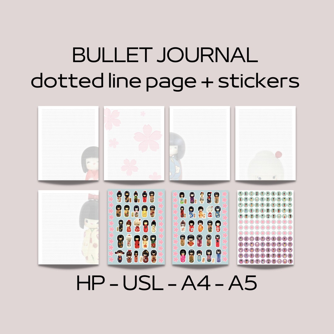 Bullet Journal Page Dotted Line Print Size USL A4 A5 - Etsy