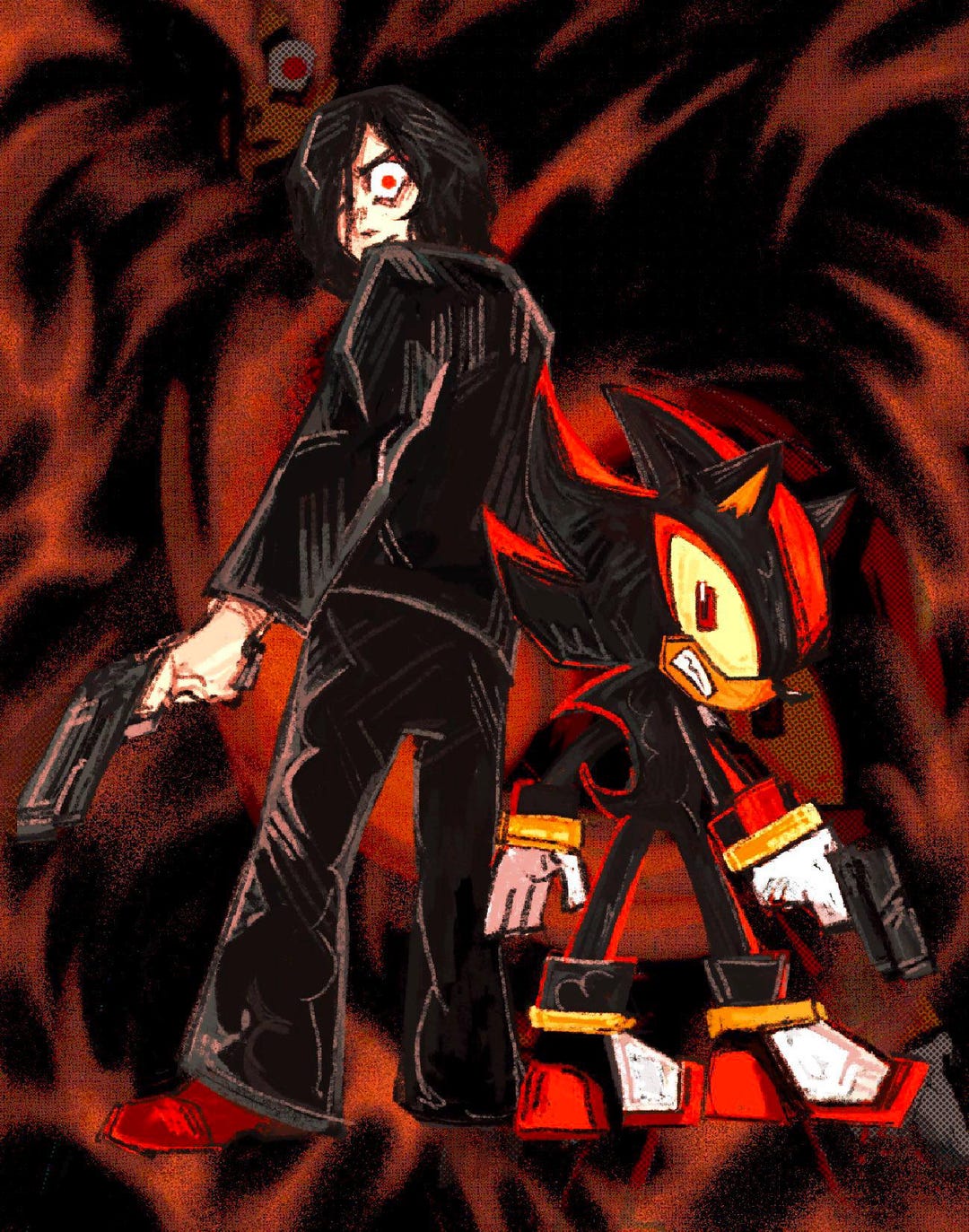 Shadow the Hedgehog Gerard Way Revenge Bros Print and Sticker - Etsy